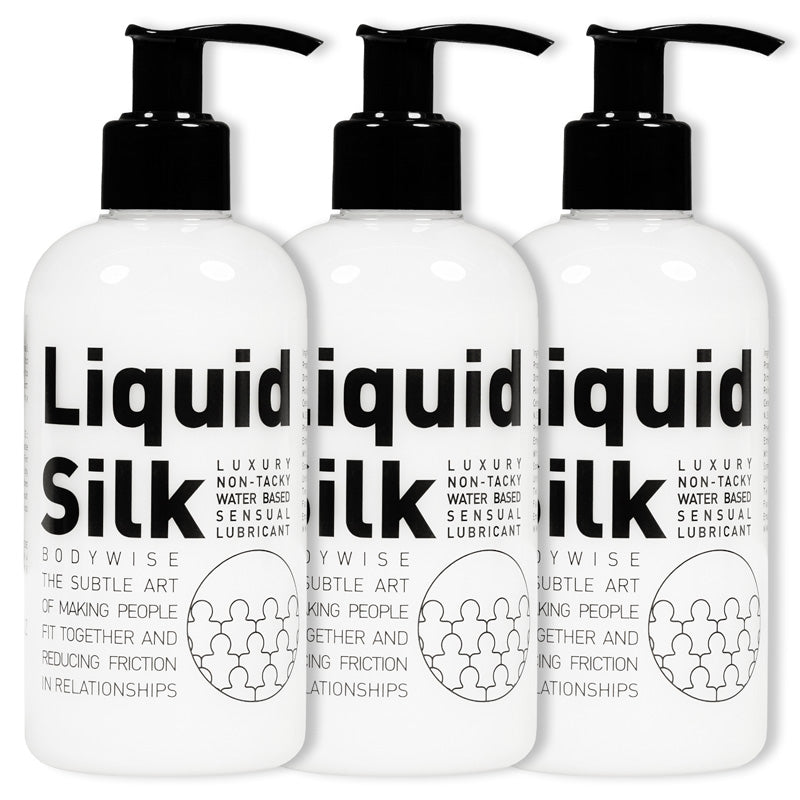 Liquid Silk 3 bottles x 250 ml / 8.45 fl.oz Lubricant ️ WorldCondoms