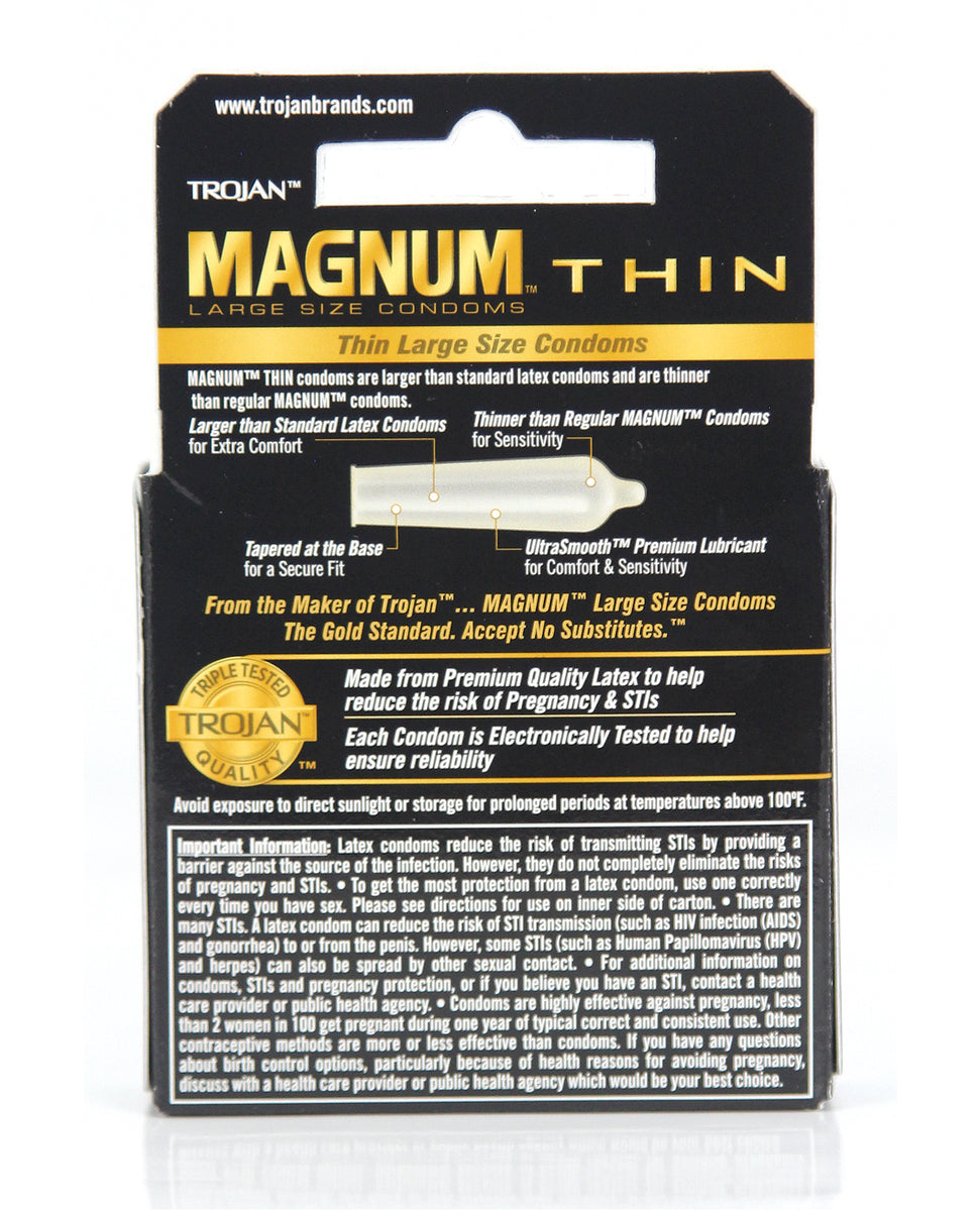 Trojan Magnum Thin Box of 3 ️ WorldCondoms