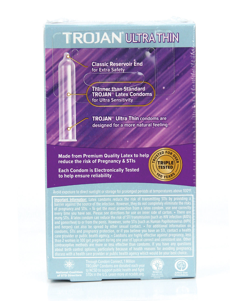 Trojan Ultra Thin Condoms Box 12 ️ WorldCondoms