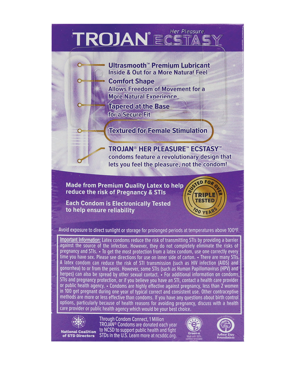 Trojan Her Pleasure Ecstasy Condoms ️ Worldcondoms