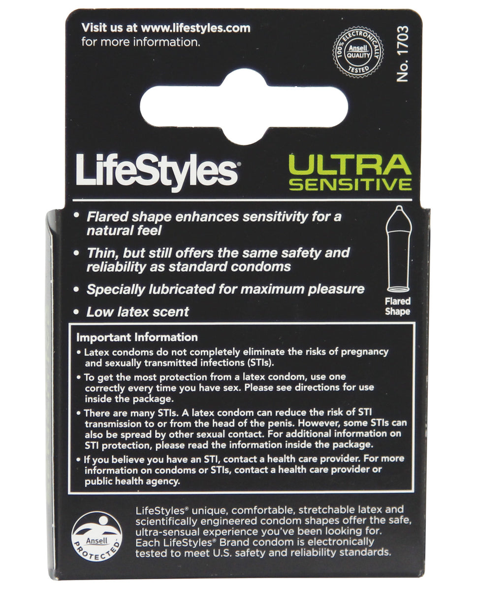 LifeStyles Ultra Sensitive super thin condoms box of 3 ️ WorldCondoms