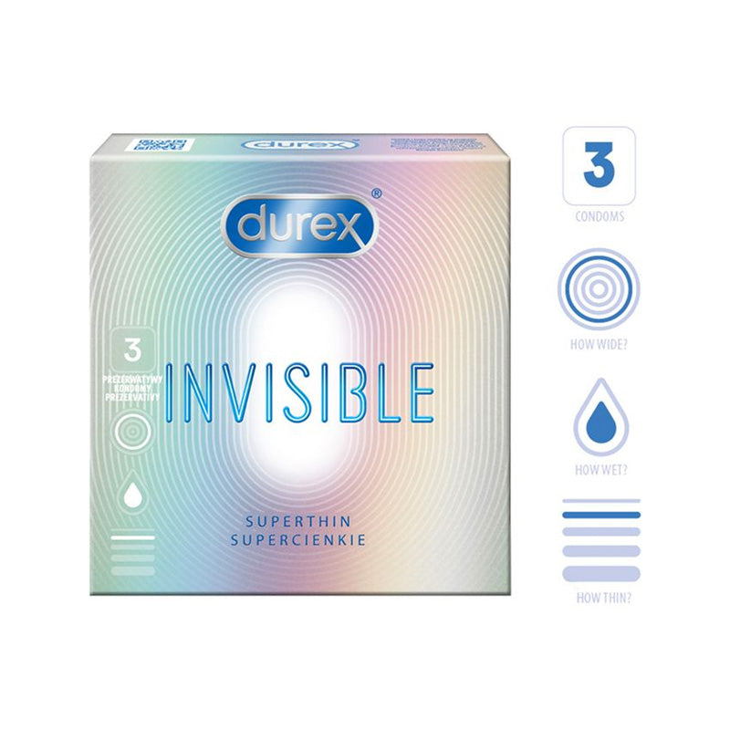 Durex Invisible Extra Lubricated Condoms 3 Box ️ World Condoms ...