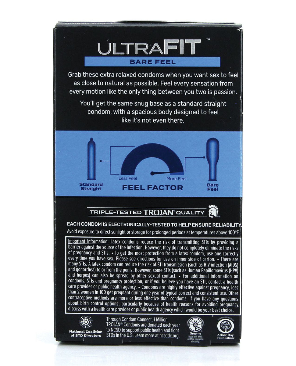 Trojan Ultrafit Bare Feel Box of 10 ️ WorldCondoms